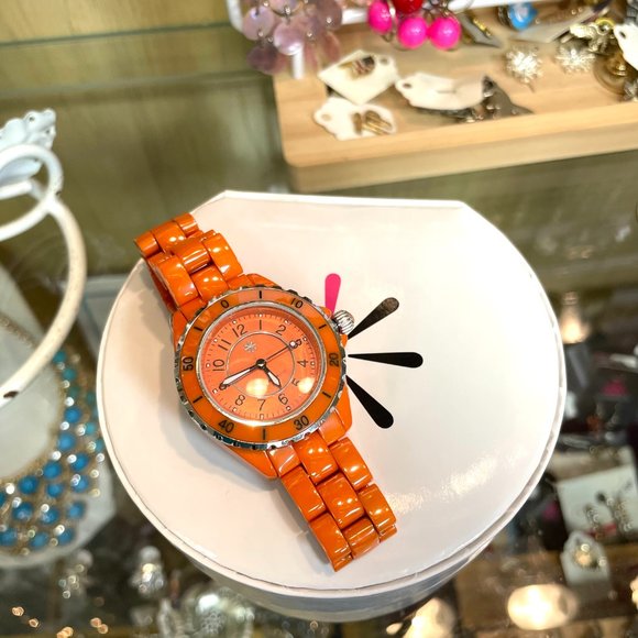 Isaac Mizrahi | Accessories | Isaac Mizrahi Orange Ceramic Watch | Poshmark